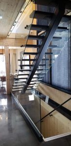 Glass Rail with Steel Mono Stringer - SSR25 – Spindle, Stairs & Railings
